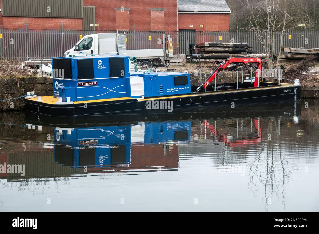 Around the UK - Reflection of the 'Clitheroe' , a Canal & River Trust ...