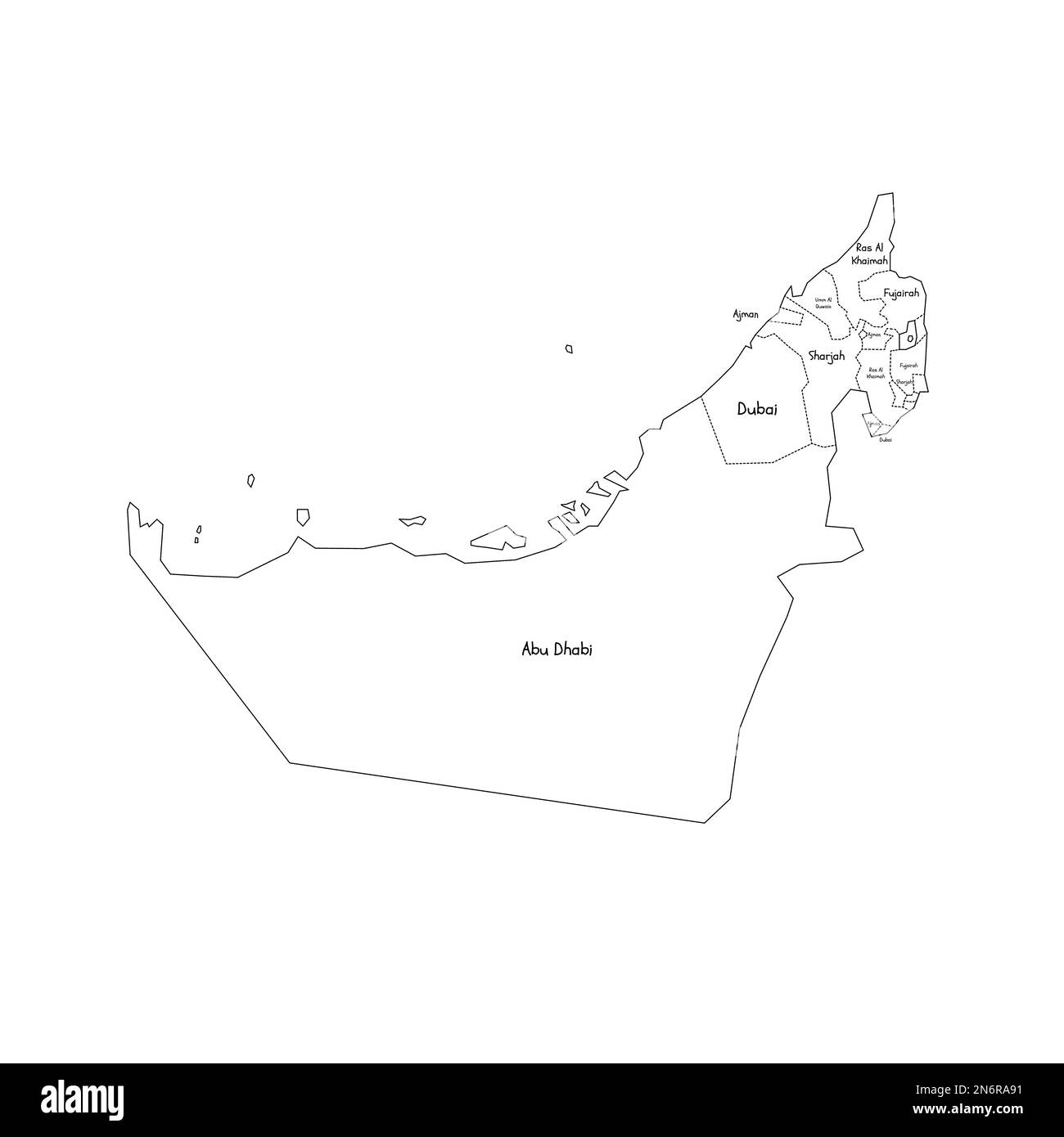 United Arab Emirates political map of administrative divisions ...
