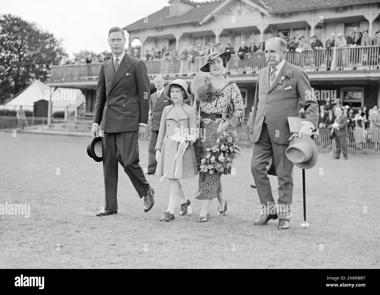 Prince George, the Duke of York, left with his wife Princess Elizabeth ...