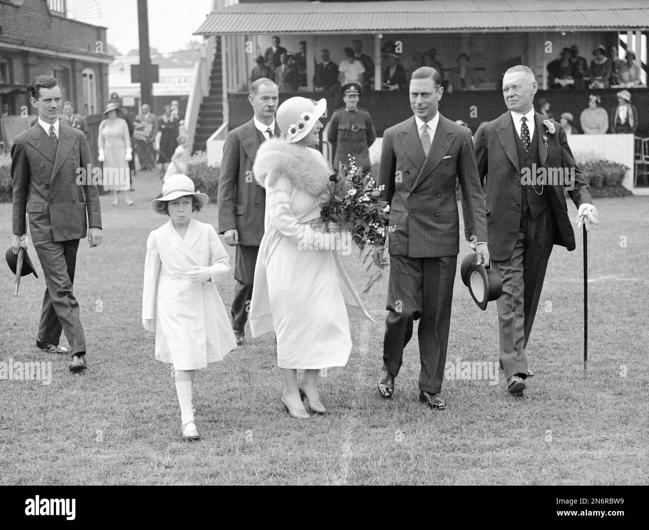 Britain's Princess Elizabeth walks beside her mother, Princess ...