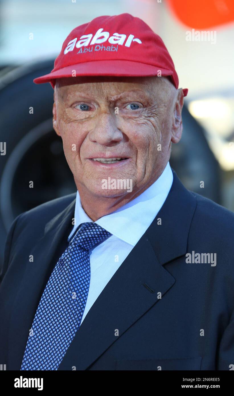 Former F1 driver Niki Lauda arrives for the World Premiere of Rush at a ...