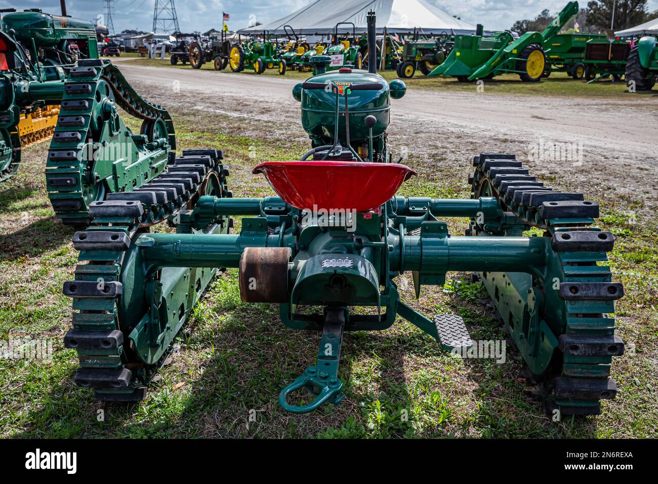 Fort Meade, FL - February 22, 2022: High perspective rear view of a ...