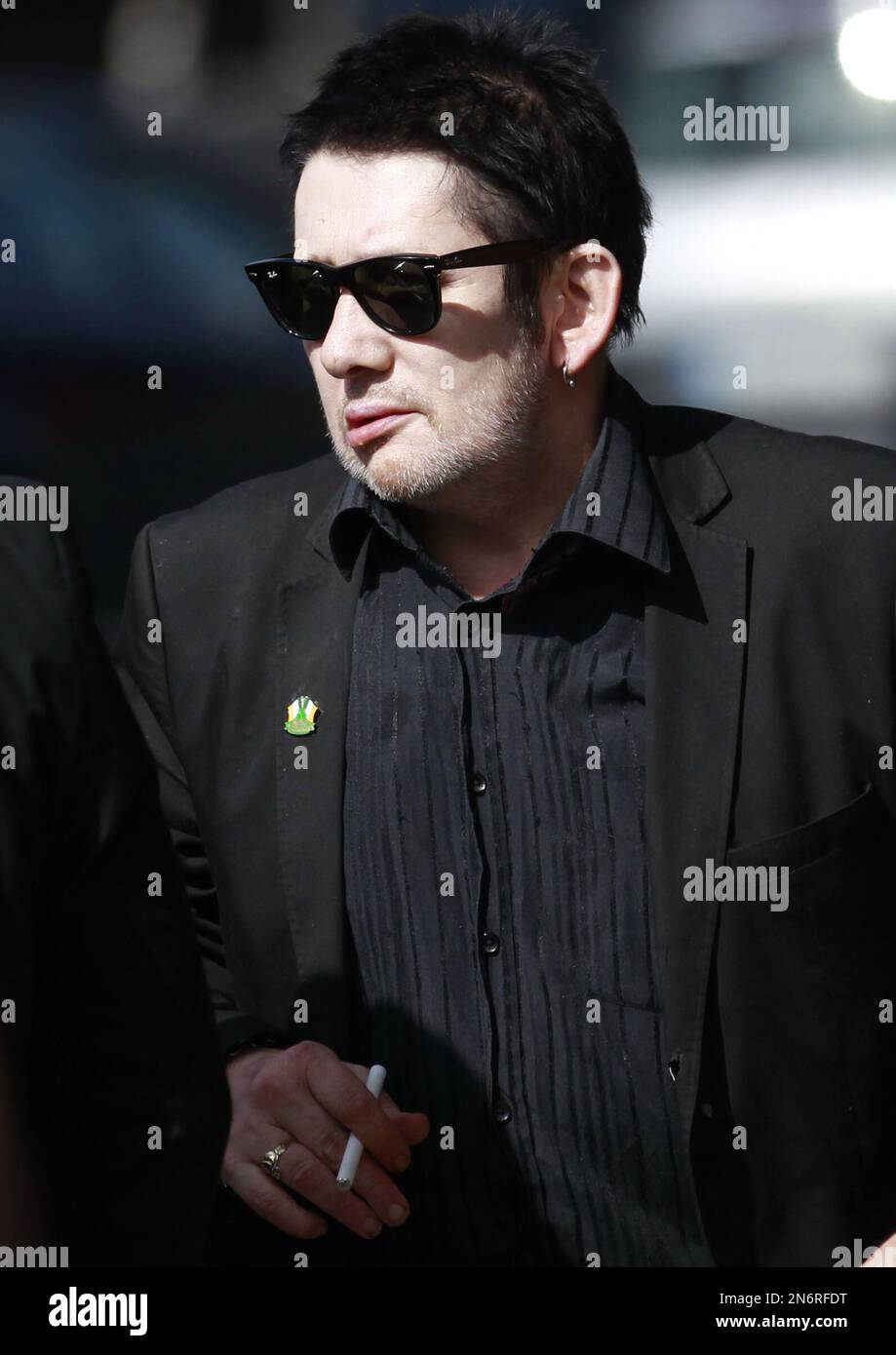 Irish singer Shane MacGowan attends the funeral mass of Irish poet ...