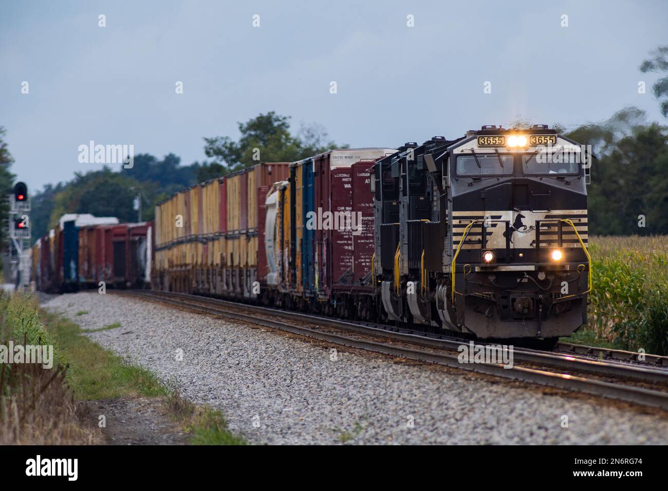 An old tattered ATSF Norfolk Southern Train in the Shenandoah Valley ...