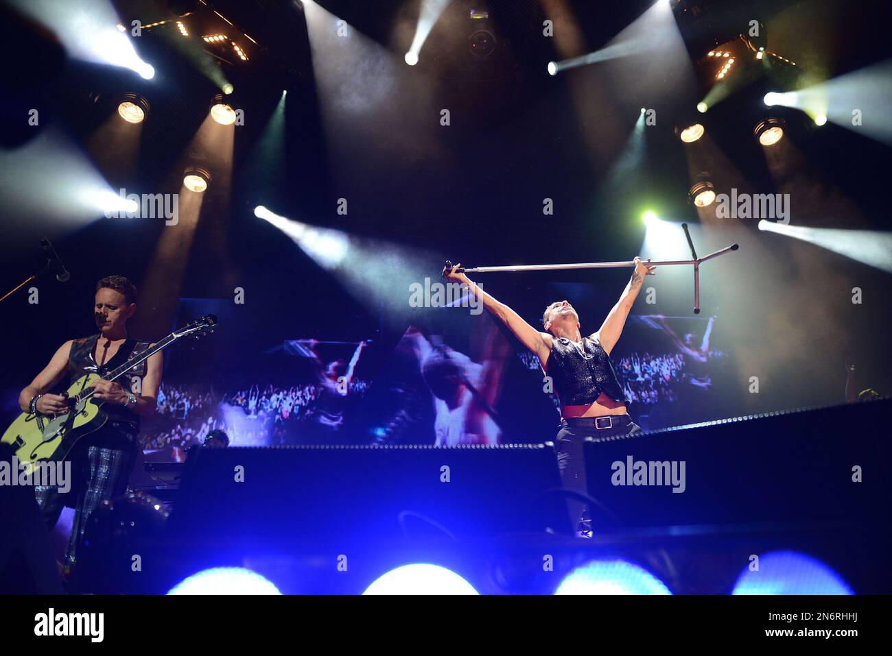 Martin Gore and David Gahan of Depeche Mode perform at the Molson ...