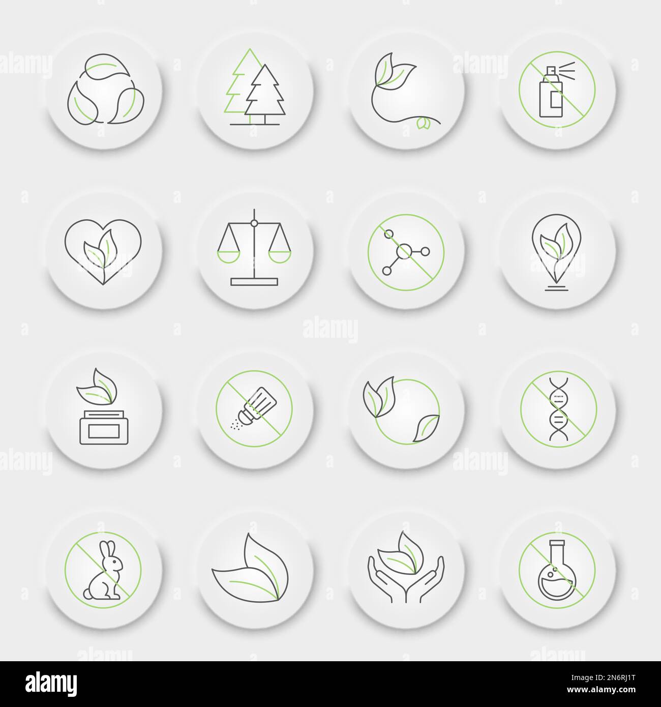 Eco Friendly line icon set, nature collection, vector graphics ...