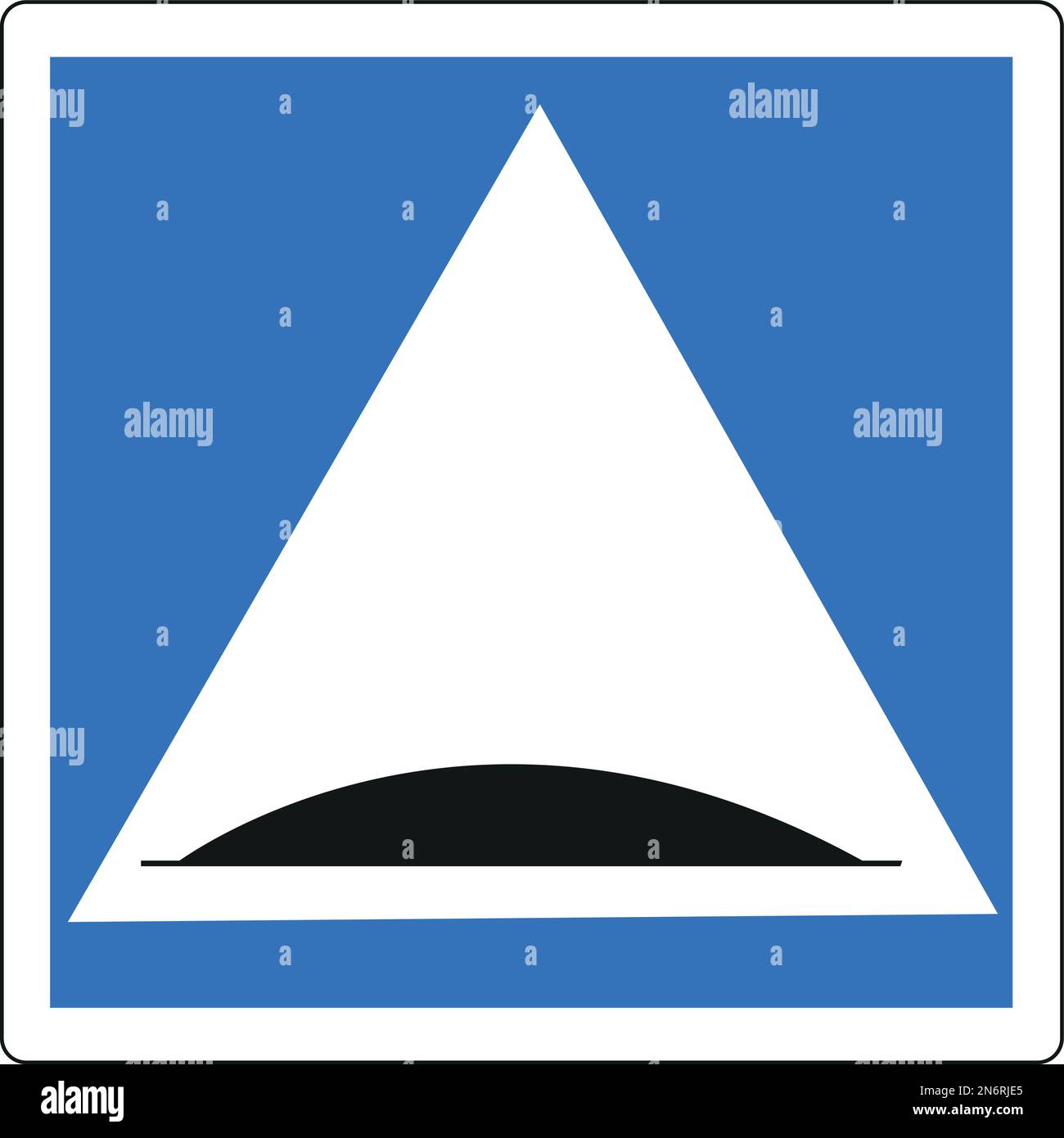 Blue square road sign: Speed bump Stock Vector Image & Art - Alamy