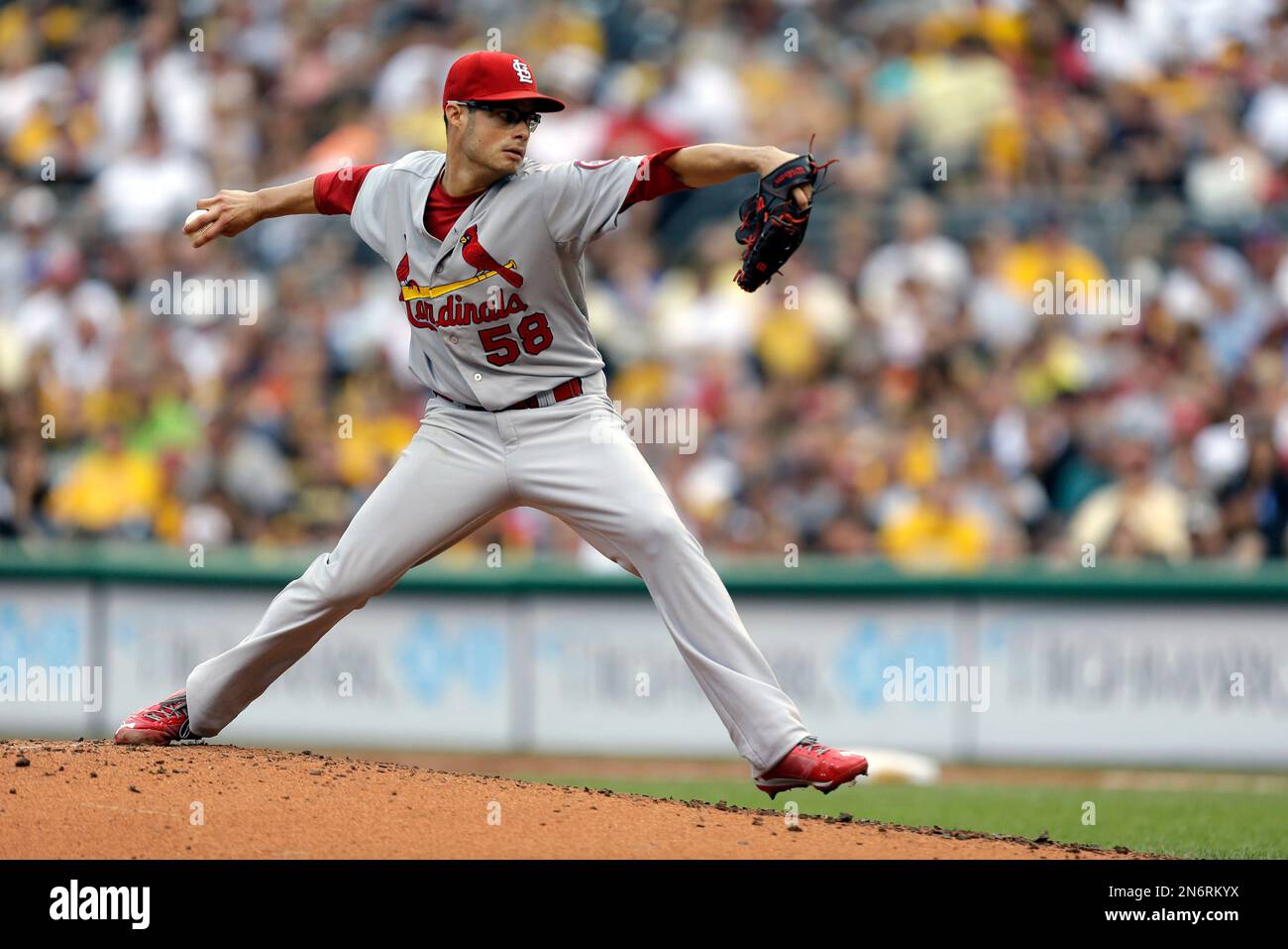 St. Louis Cardinals pitcher Joe Kelly (58) delivers during the second ...