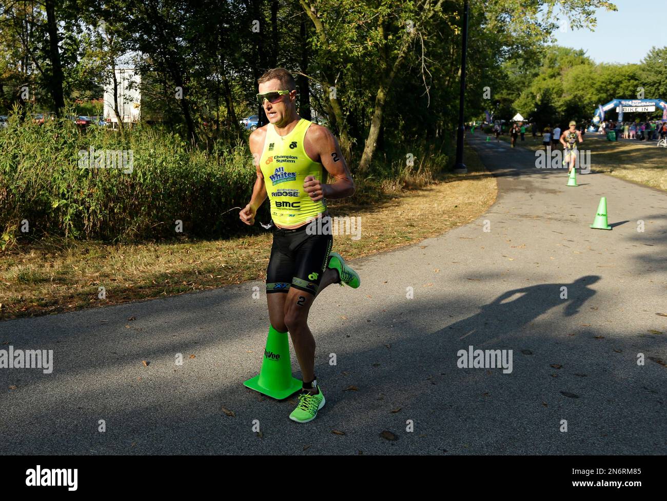 Greg Bennett competes in the sixth annual Hy-Vee Triathlon, Sunday ...