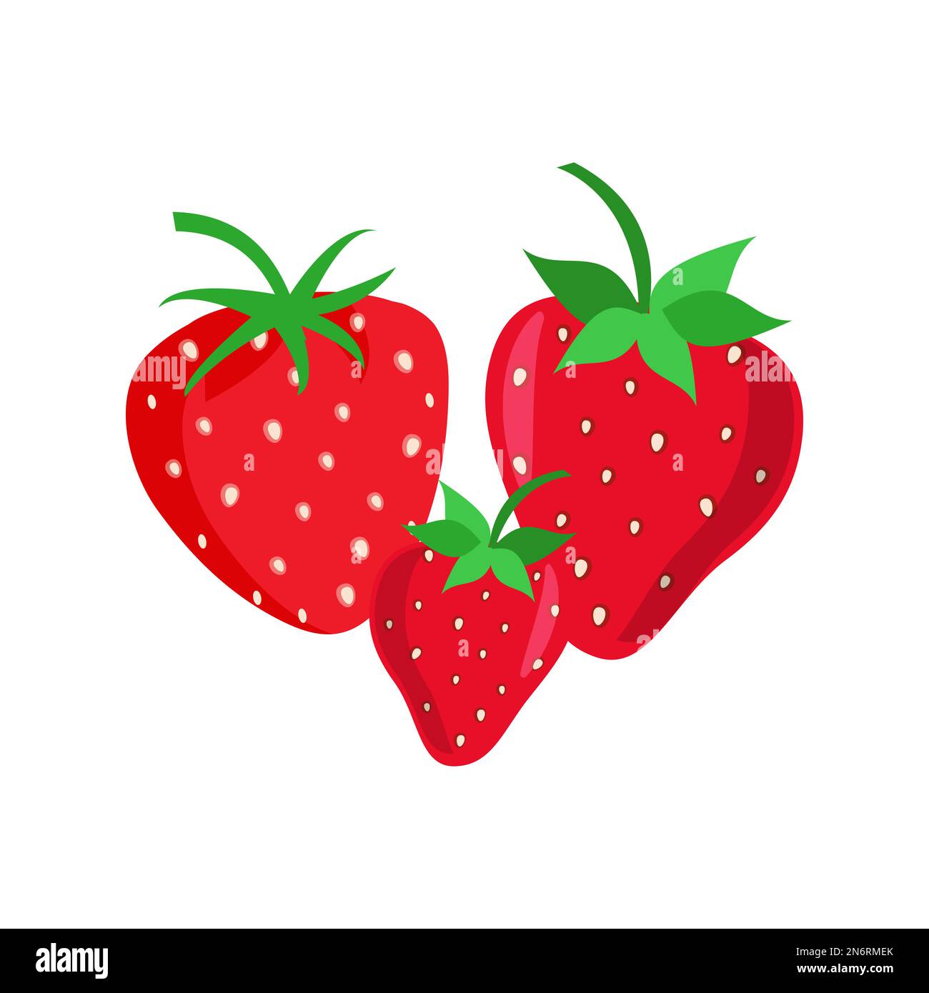 Strawberry fruit vector. Cartoon bright natural strawberrys isolated on ...