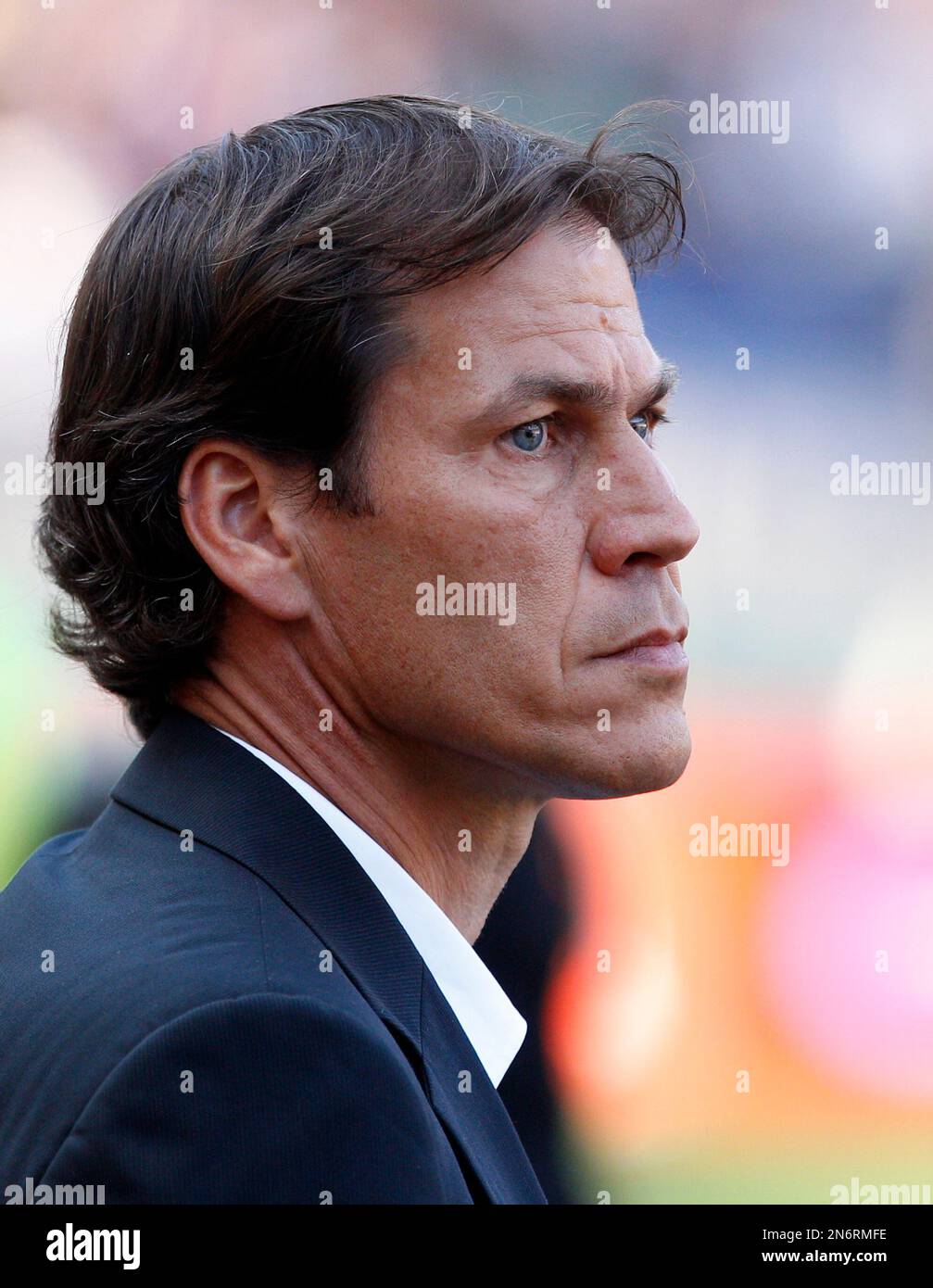 AS Roma coach Rudi Garcia, of France, waits for the kick-off of a Serie ...