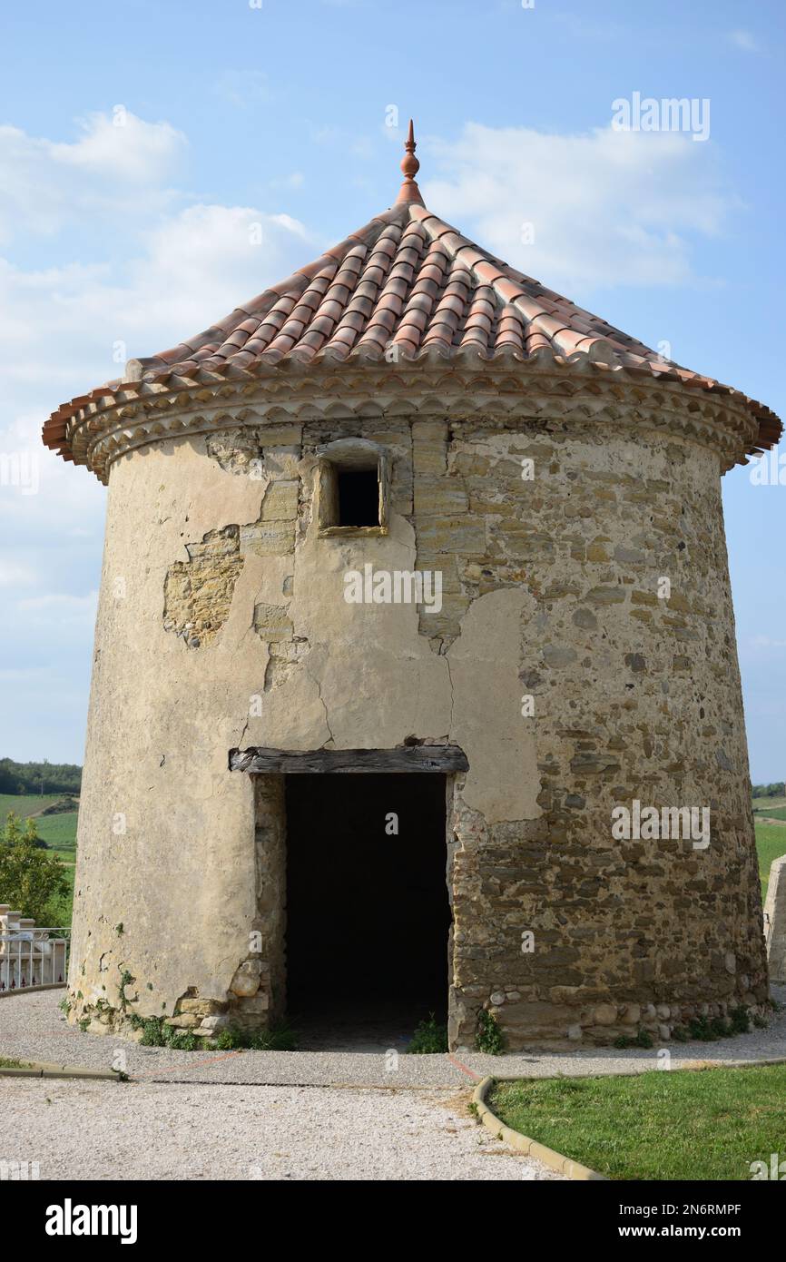 Old abandoned French windmill Stock Photo - Alamy