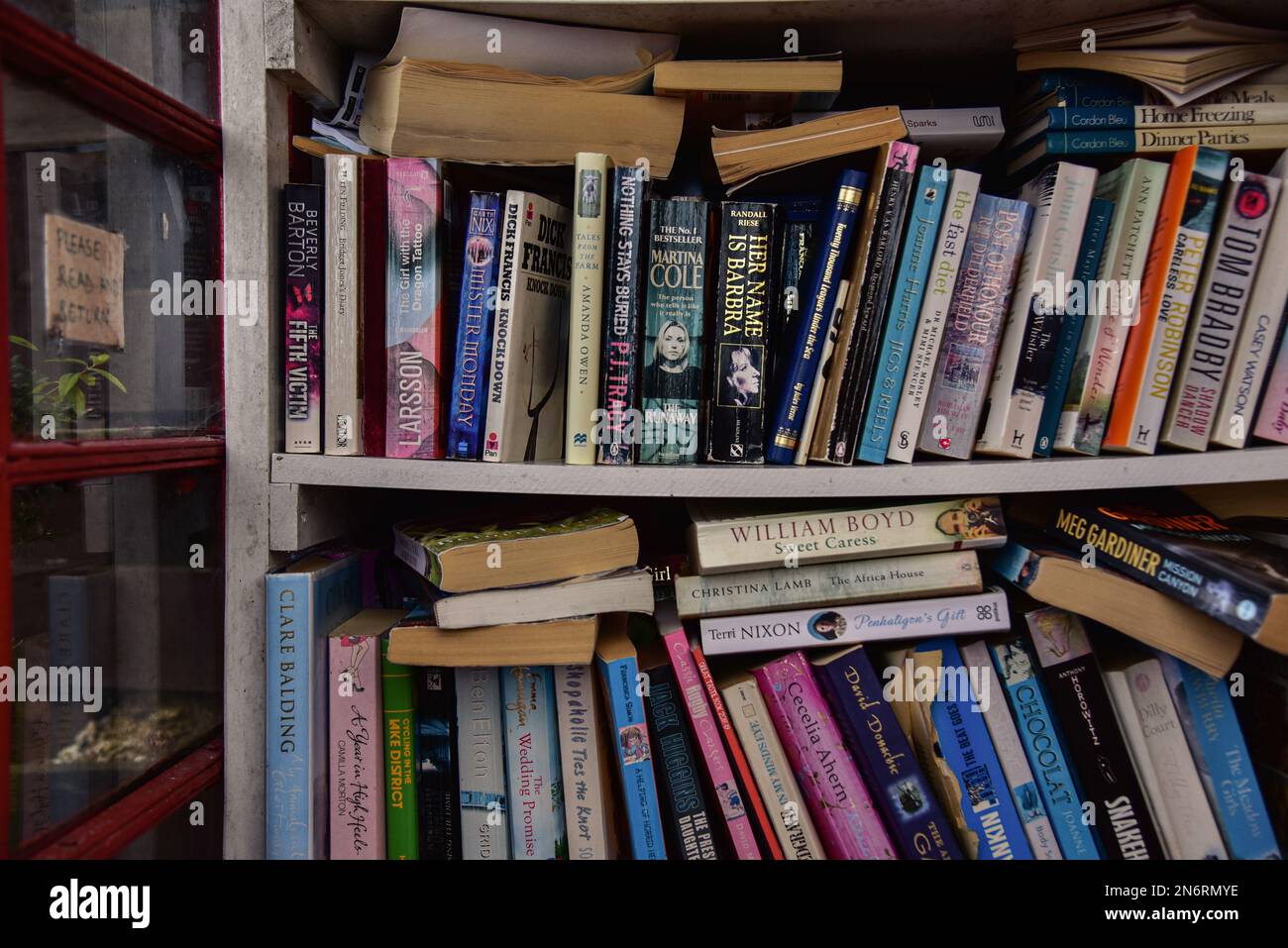 The local book exchange in a converted classic red telephone box Stock ...