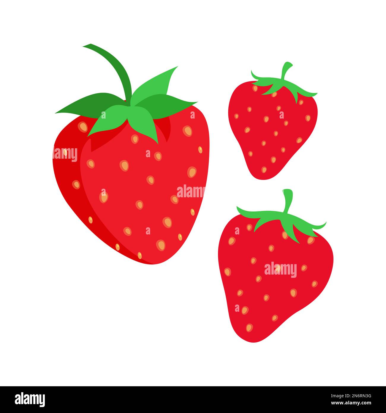 Strawberry fruit vector. Cartoon bright natural strawberrys isolated on ...