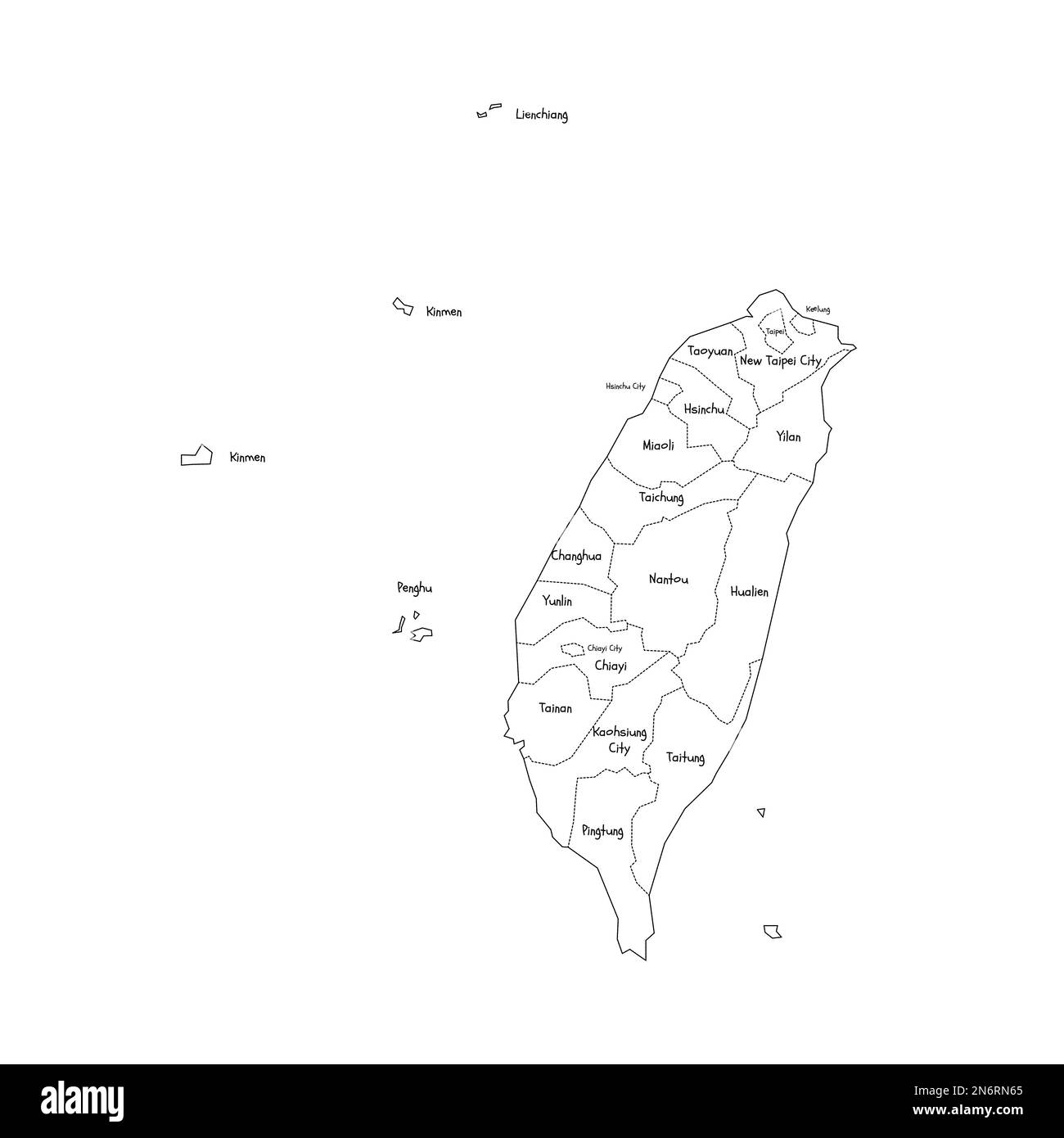 Taiwan political map of administrative divisions - provinces and ...