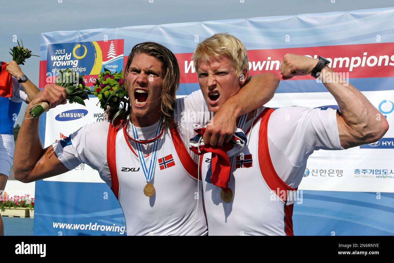 Winners Nils Jakob Hoff, left, and Kjetil Borch of Norway celebrate ...