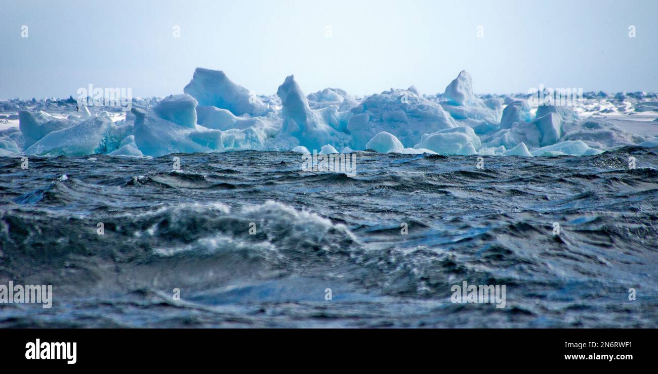 Sea Ice, Edge of Pack Ice 80º N, Arctic, Spitsbergen, Svalbard, Norway ...