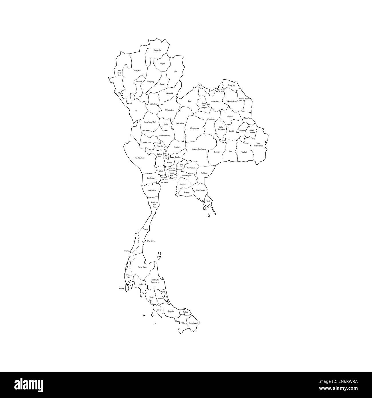 Thailand political map of administrative divisions - provinces ...