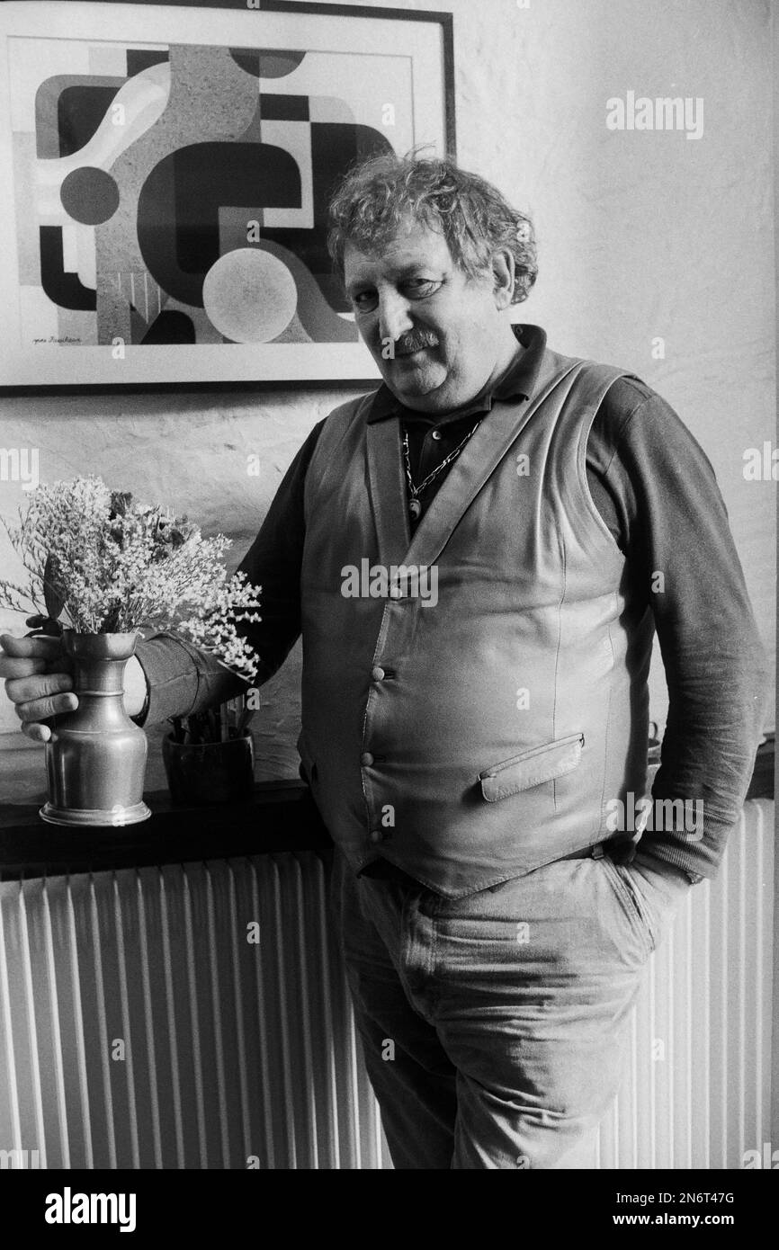 French actor Jacques Fabbri poses at home, Paris, France, 1989 Stock ...