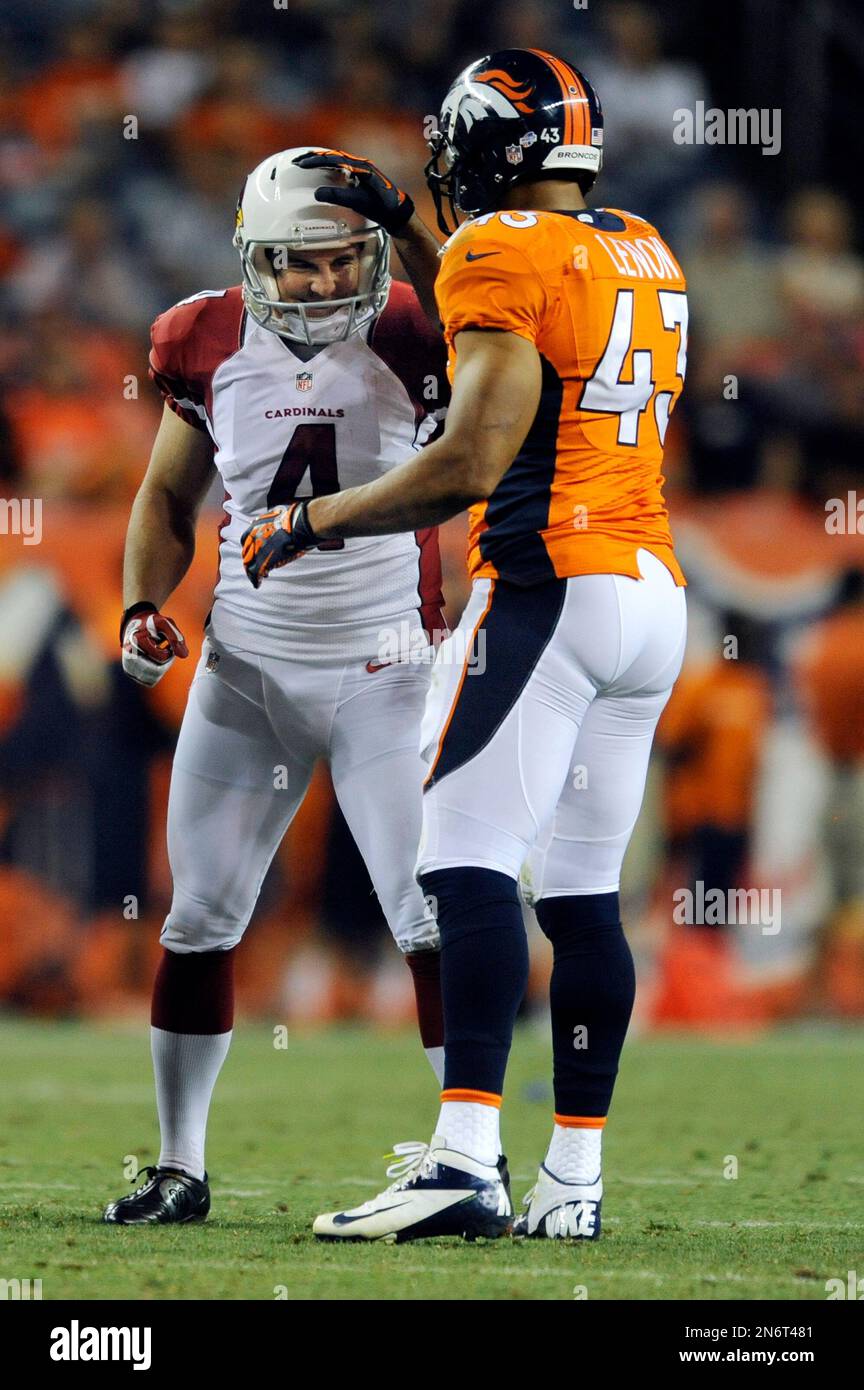 Denver Broncos outside linebacker Lerentee McCray (47) congratulates ...