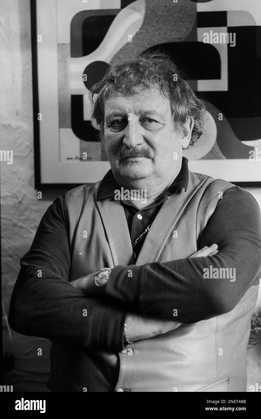 French actor Jacques Fabbri poses at home, Paris, France, 1989 Stock ...