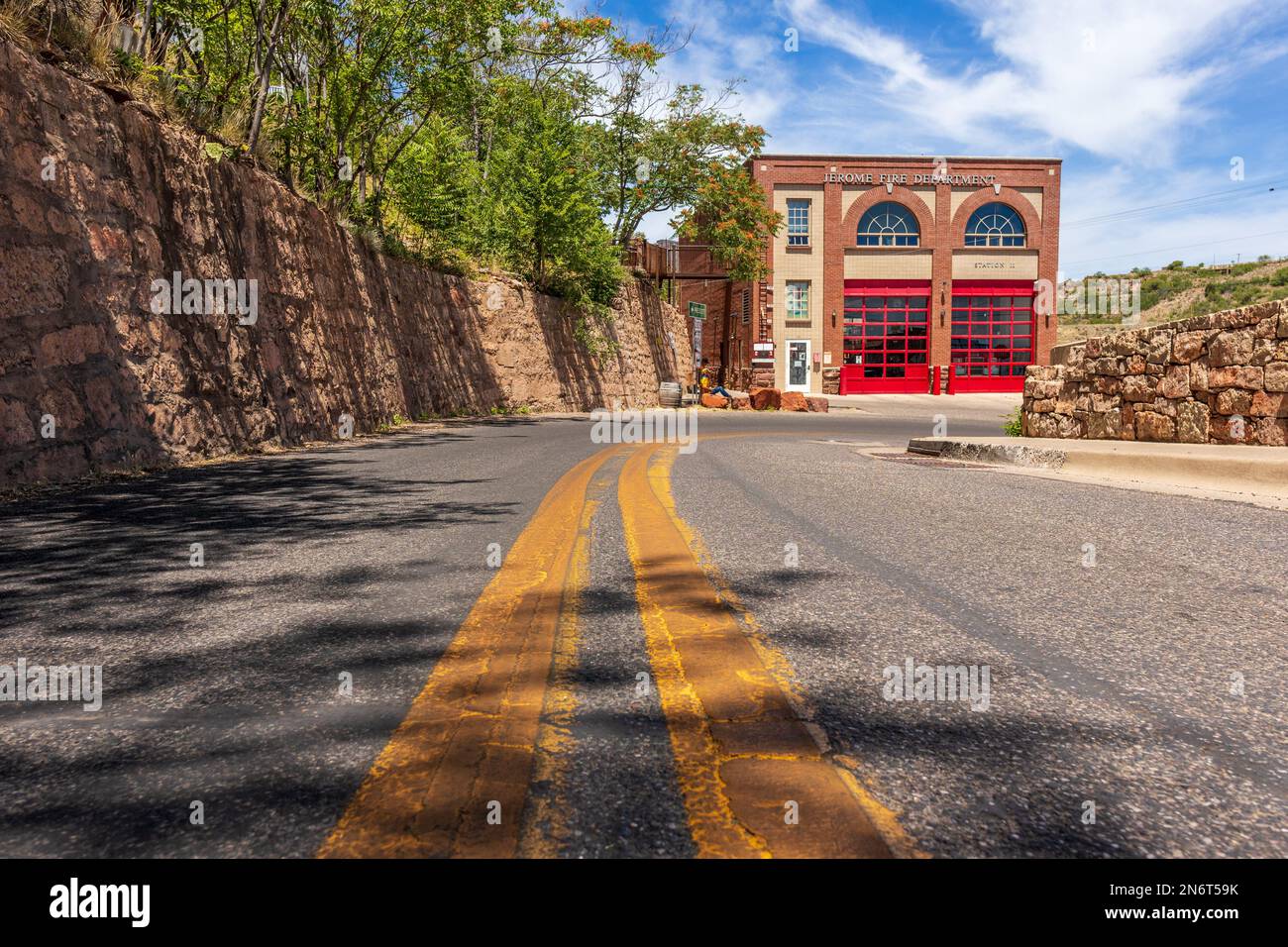 The road toward the fire station in Jerome, Arizona Stock Photo - Alamy