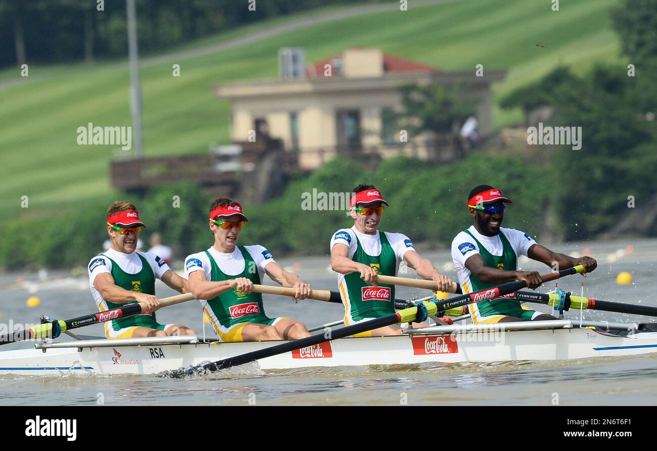 South Africa's men's lightweight four members, from left, Michael ...