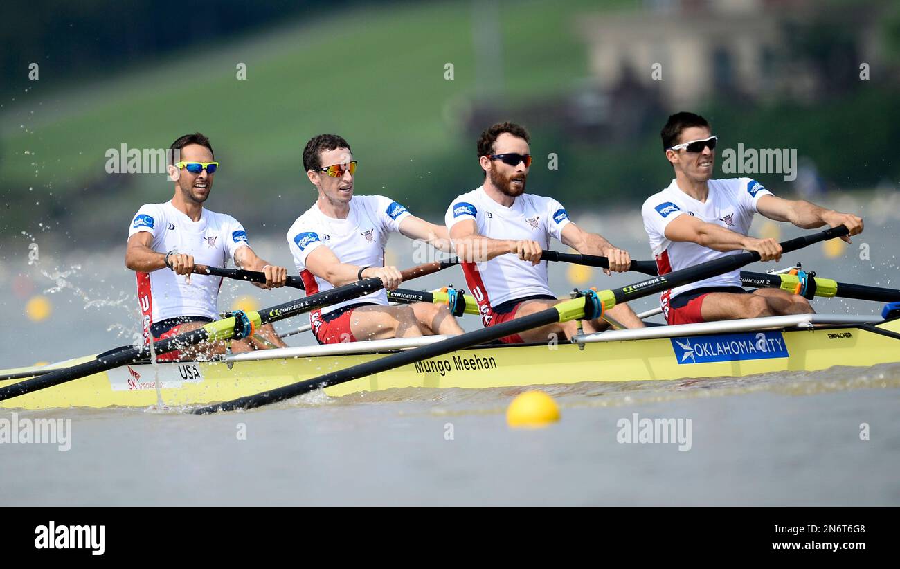 The United States' men's lightweight four members, from left, Robert ...