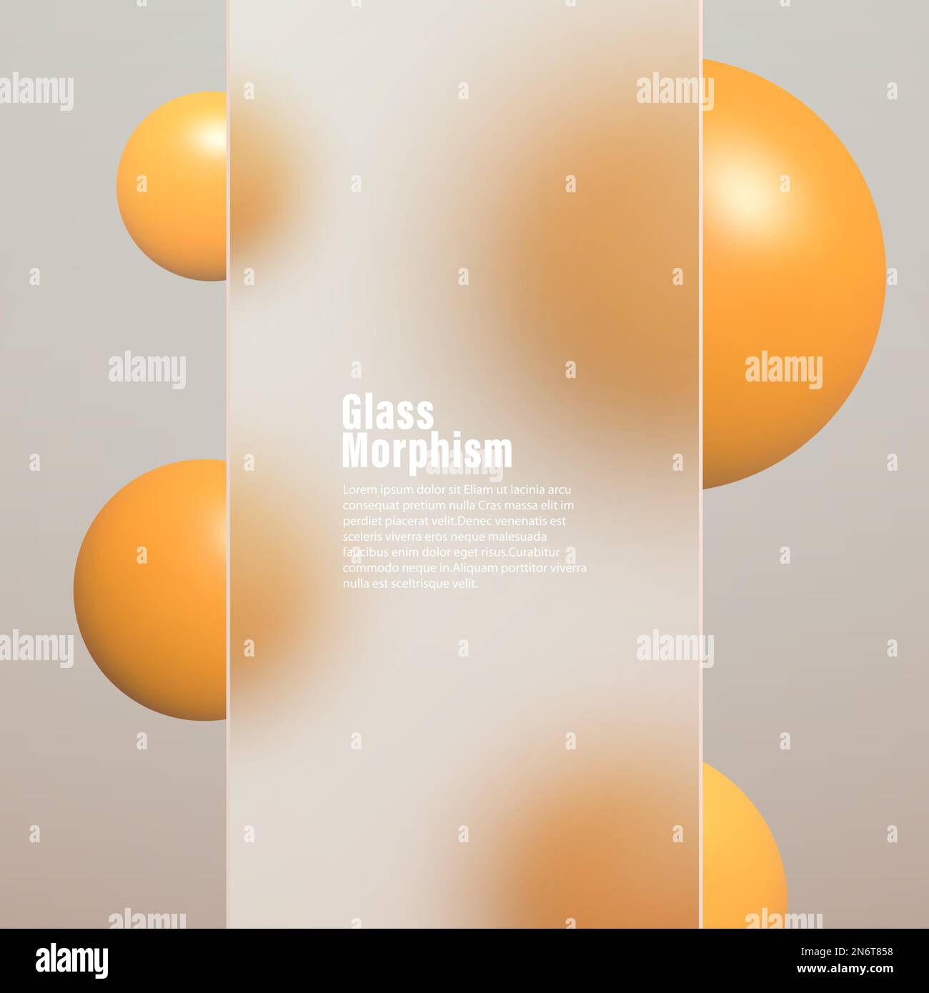 Landing page Glassmorphism rectangular frame. Vector illustration with ...