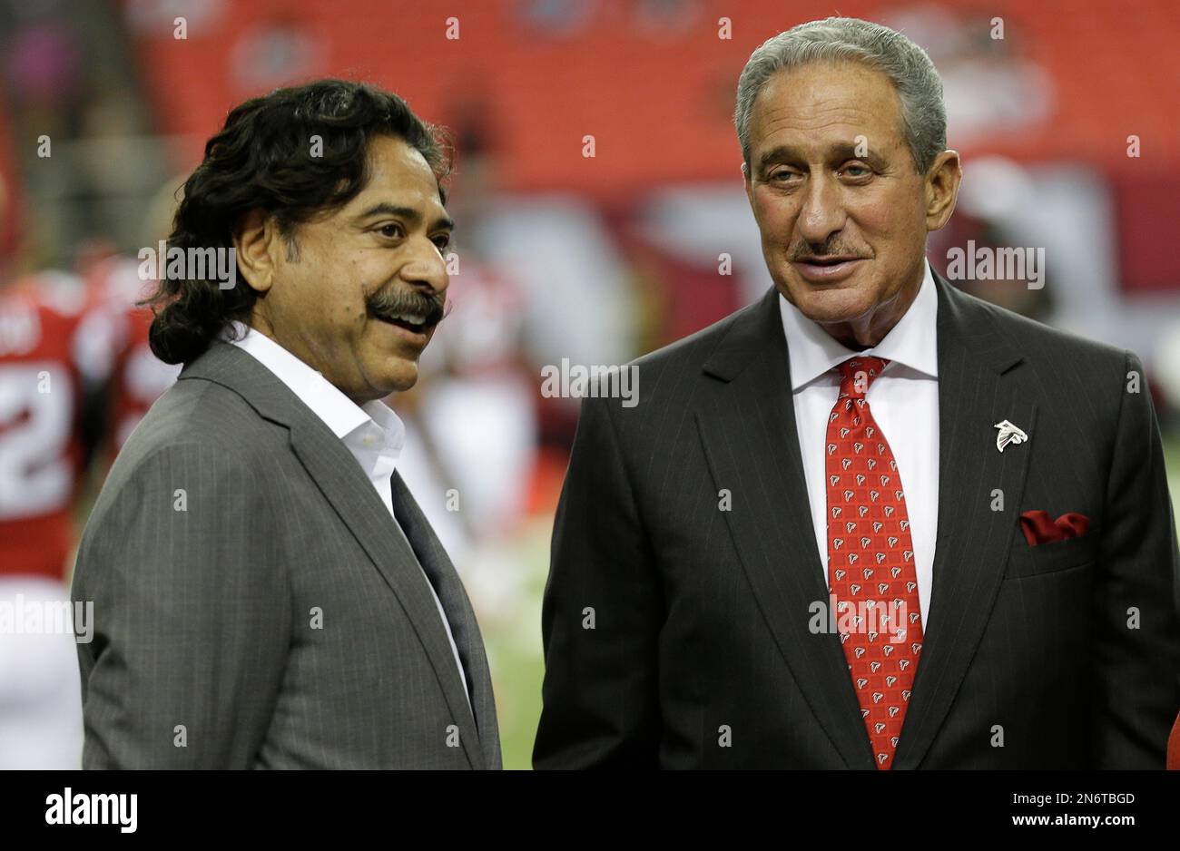Jacksonville Jaguars owner Shad Khan, left, and Atlanta Falcons owner ...