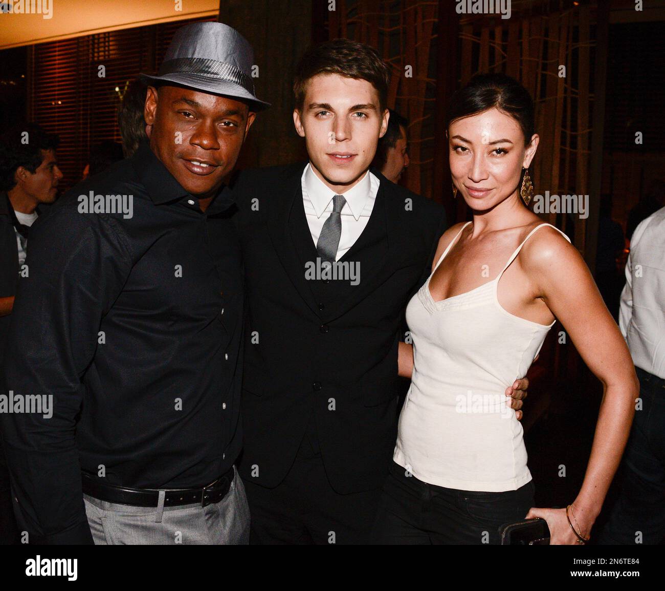 From left to right, actor Bokeem Woodbine, actor Nolan Gerard Funk, and ...