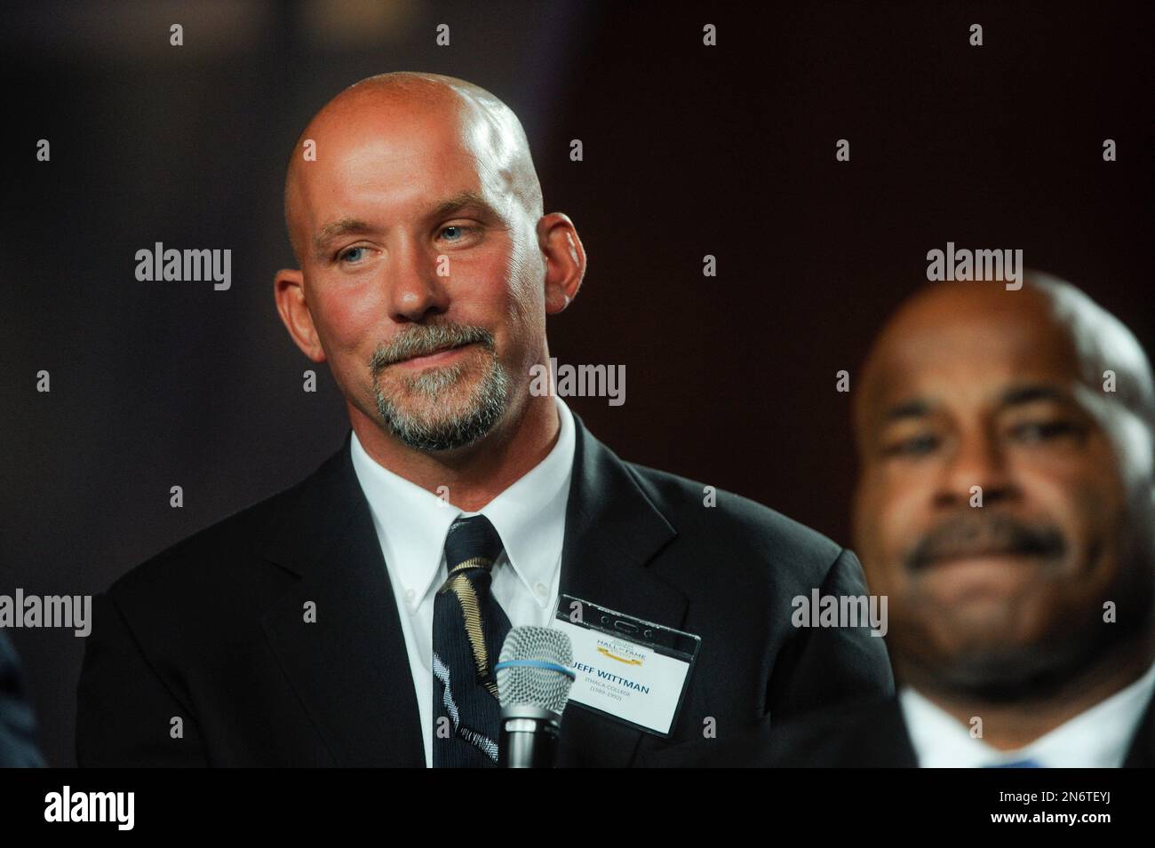 Inductee Jeff Wittman, former fullback at Ithaca College, looks on ...