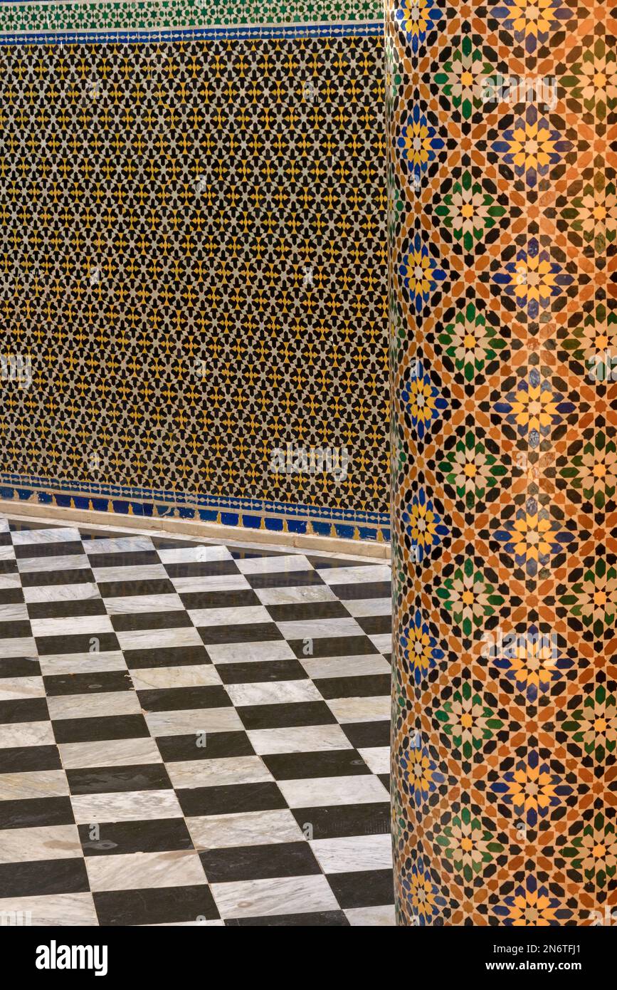 Stunning mosaic tiles from Marrakech, Morocco create a kaleidoscope of ...