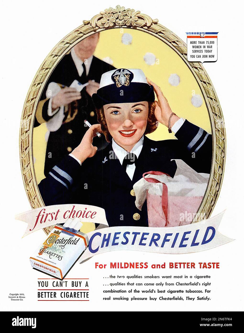 1943 - Chesterfield 75,000 women in service!- American (U.S ...