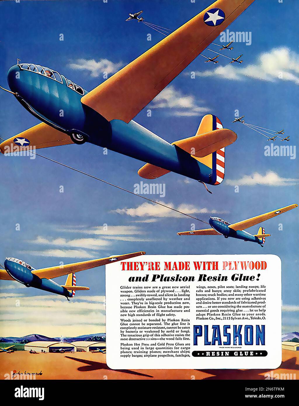 1943 - Plaskon - American (U.S.) advertising during World War II Stock ...