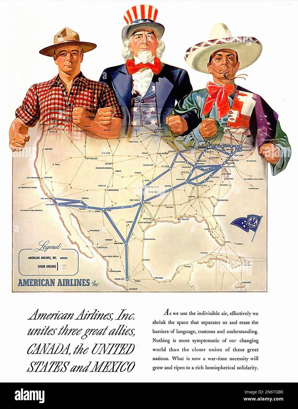 1943 - American Airlines - American (U.S.) advertising during World War ...