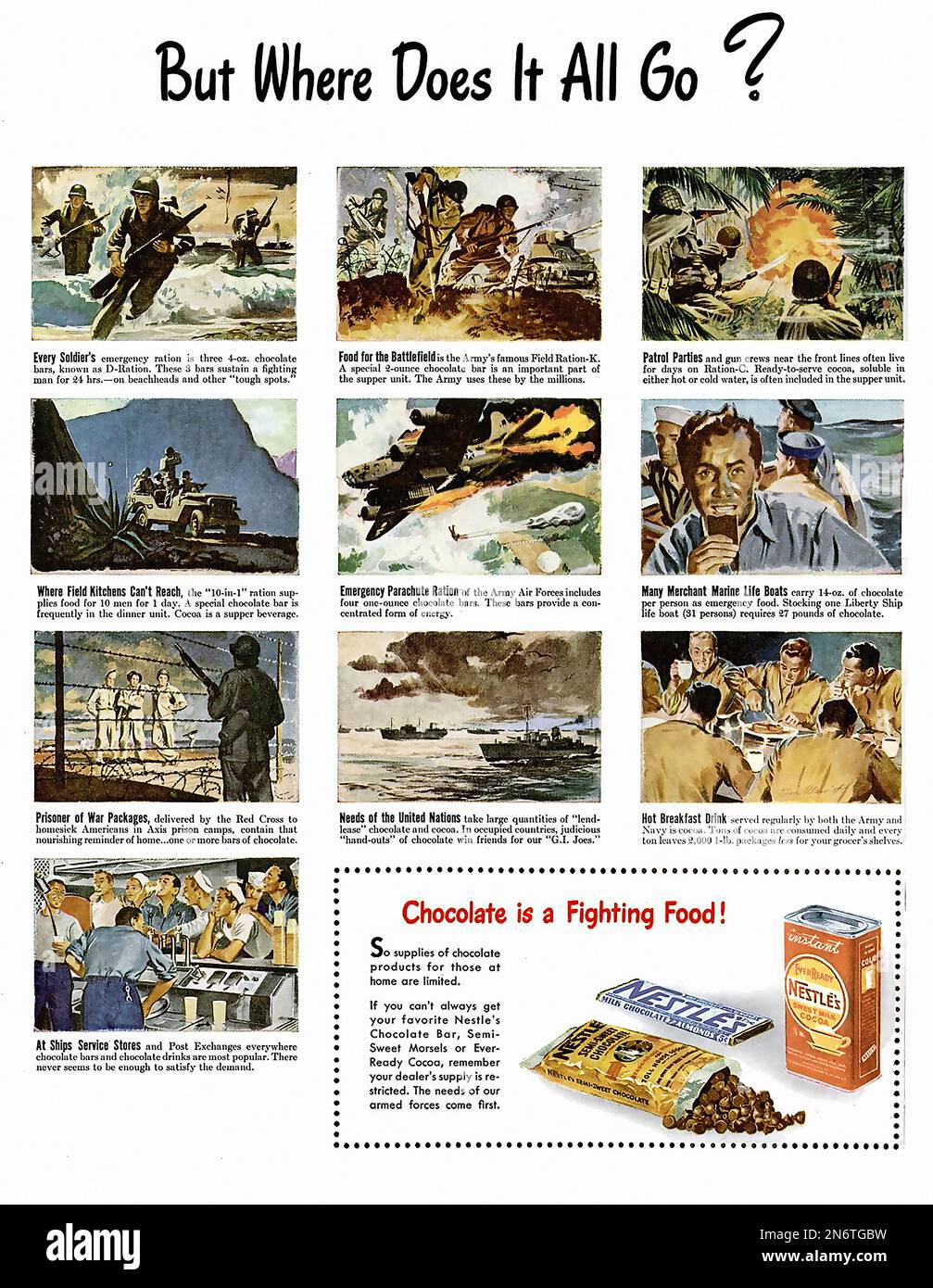 1944 - chocolate is a fighting food - Nestlé - American (U.S ...