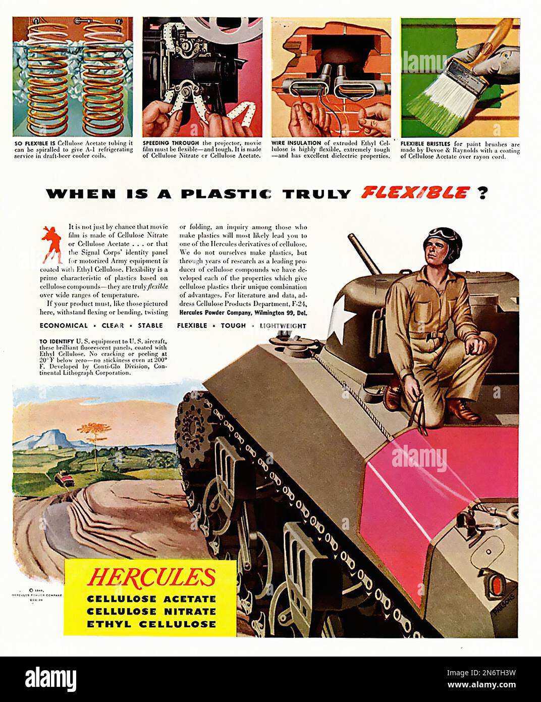 1944 - Truly flexible - Hercules Acetate - American (U.S.) advertising ...