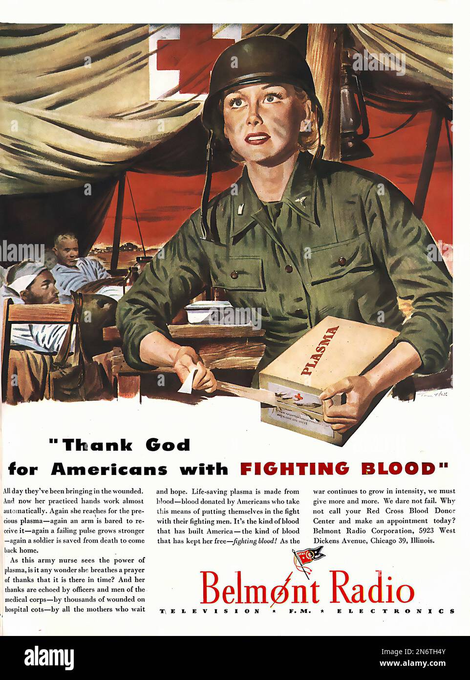 1944 - donate blood! Belmont Radio - American (U.S.) advertising during ...