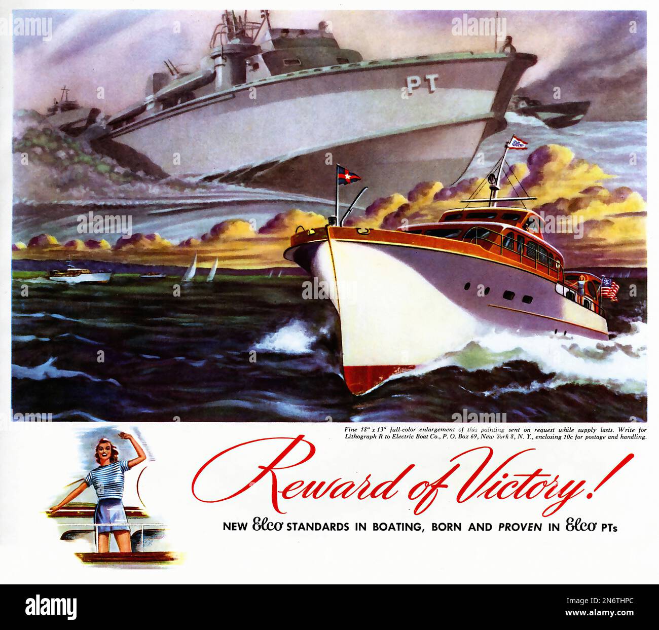 1945 - Elco' from PTs to Cabin Cruisers!- American (U.S.) advertising ...