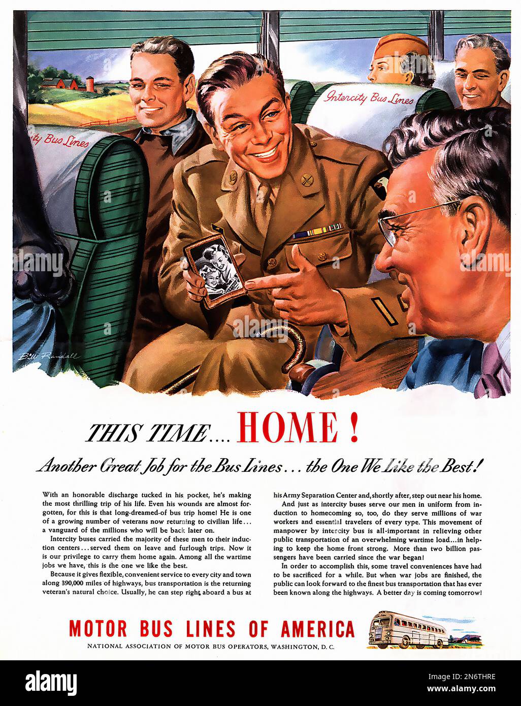 1945 - Return Home Motor Bus Lines Of America - American (U.S ...