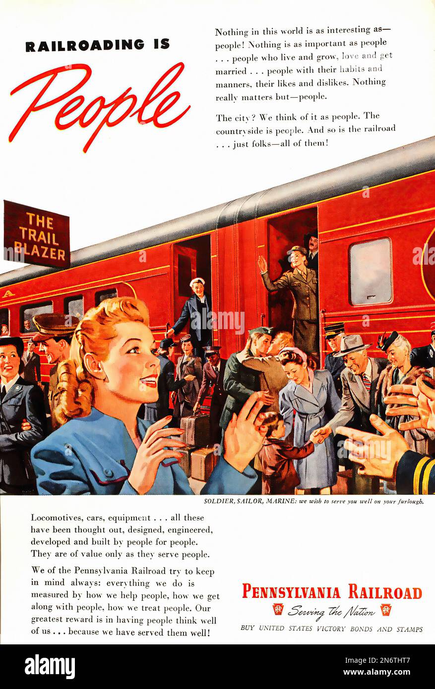 1945 - Pennsylvania Railroad - American (U.S.) advertising during World ...