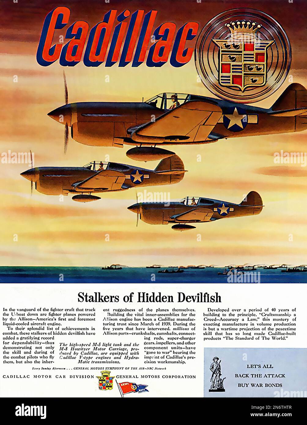 Cadillac Planes - American (U.S.) advertising during World War II Stock ...