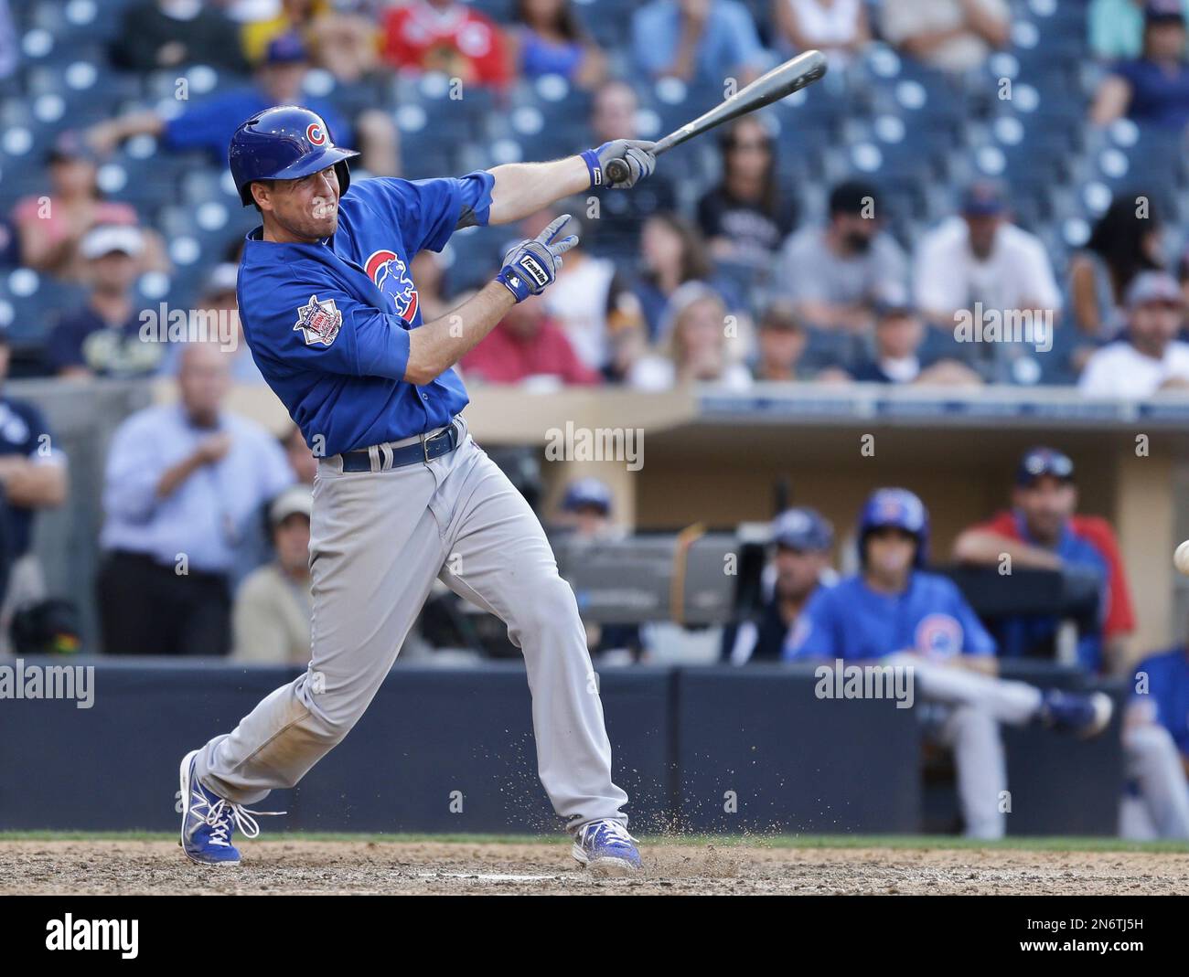 Chicago Cubs' Donnie Murphy batting against the San Diego Padres in a ...