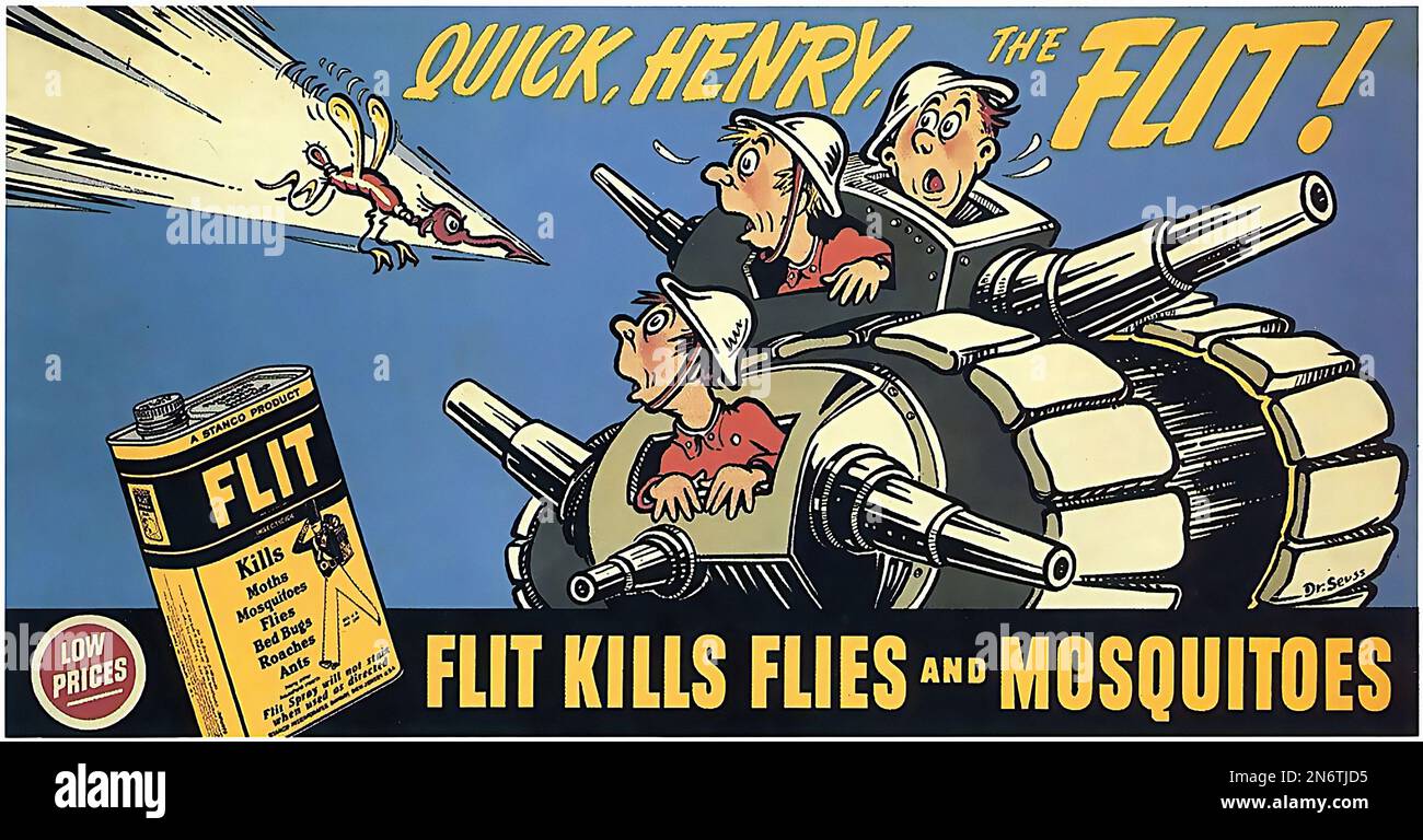 1941 - Flit Kills Flies - Comic Style American (U.S.) advertising ...