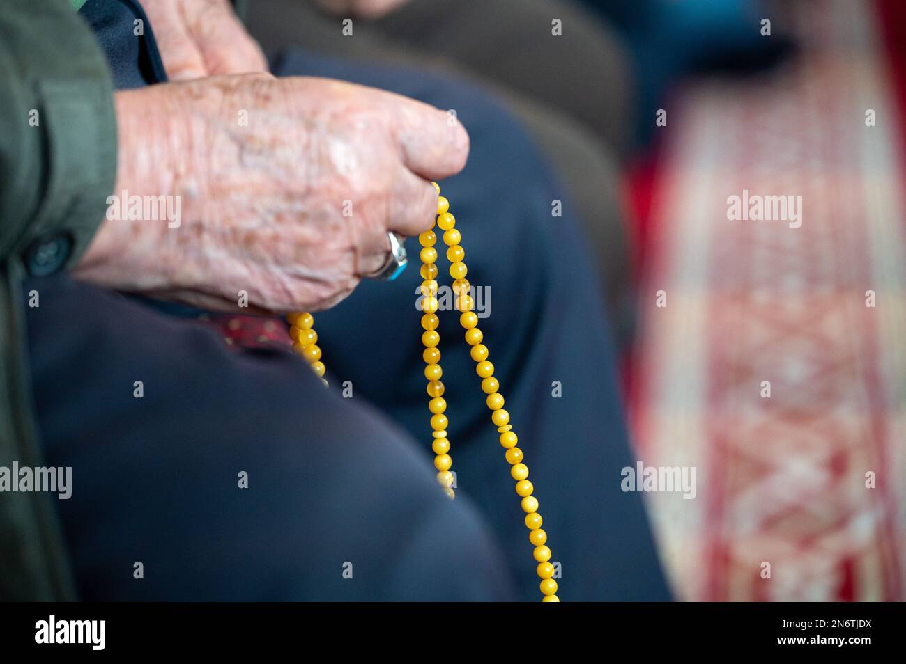 Konz, Germany. 10th Feb, 2023. A member of the Turkish Islamic ...