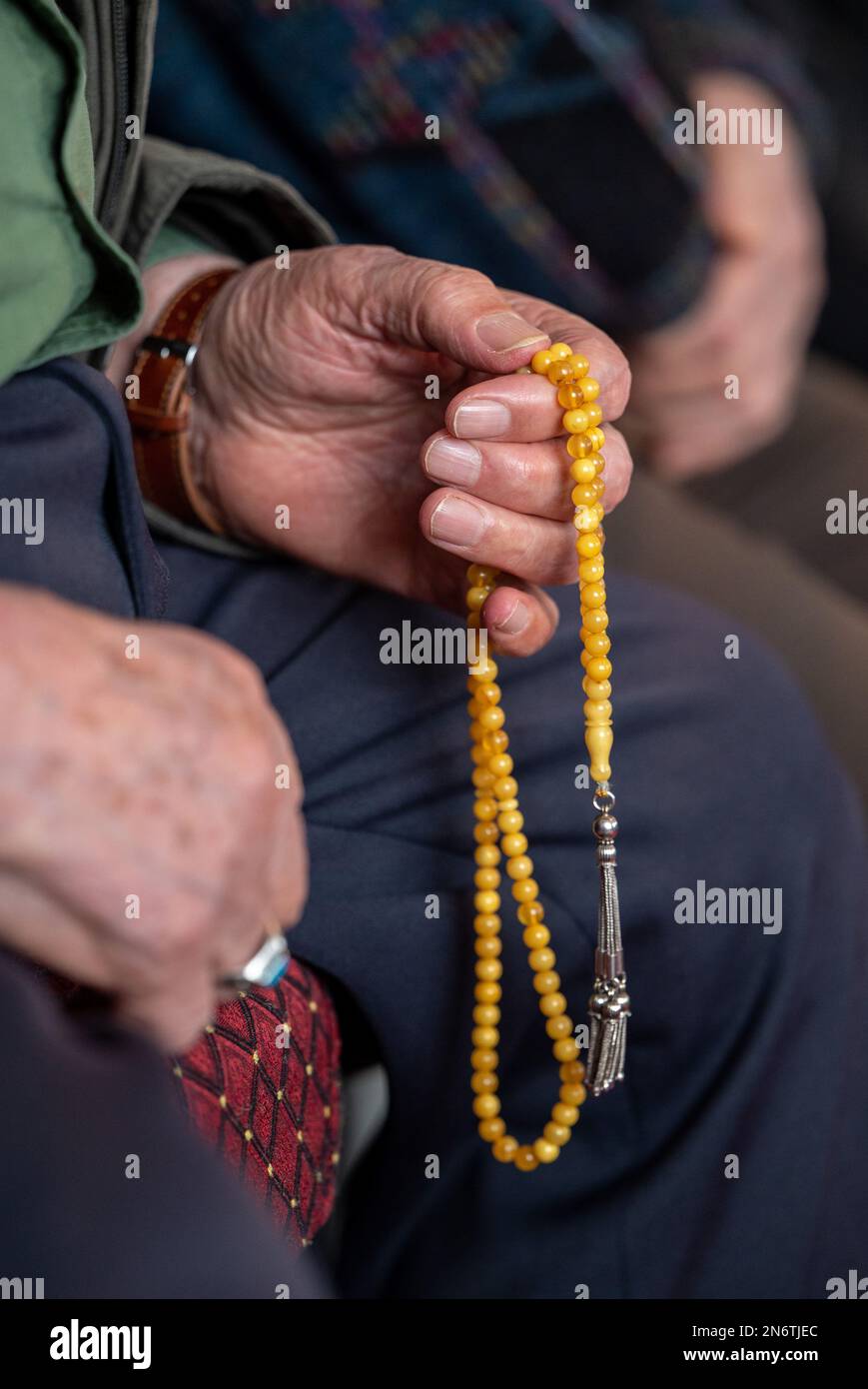 Konz, Germany. 10th Feb, 2023. A member of the Turkish Islamic ...