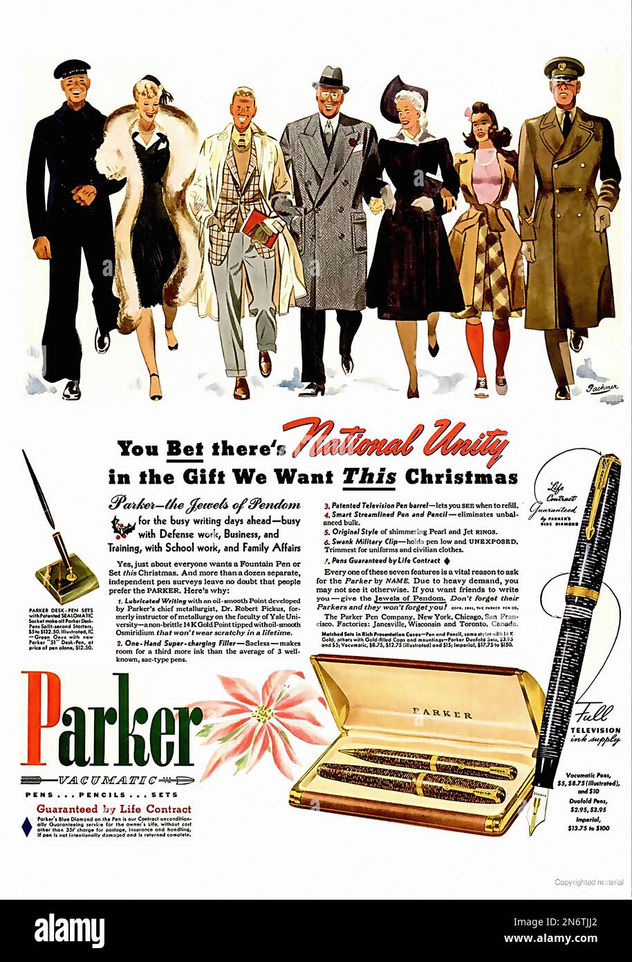 1941 - Parker pens of national unity!- American (U.S.) advertising ...