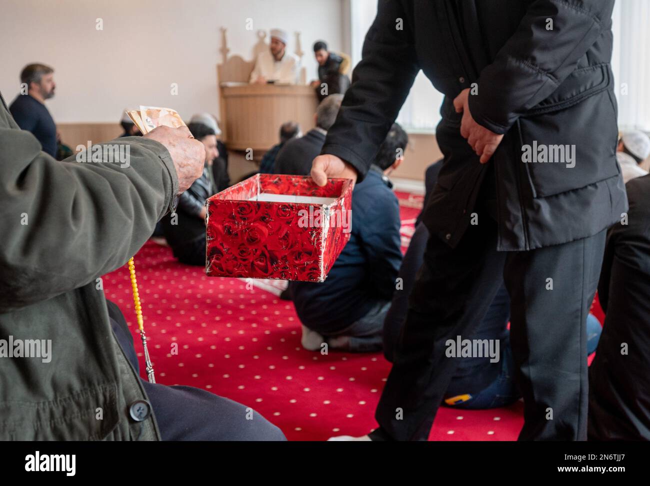 Konz, Germany. 10th Feb, 2023. A member of the Turkish Islamic ...