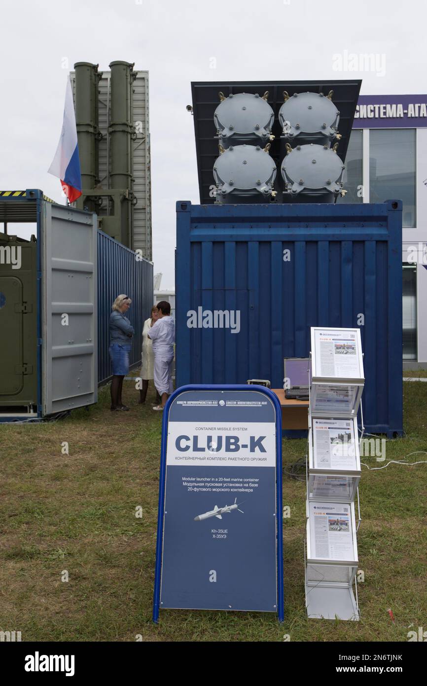 Russian Club K container missile system is on display at the opening of ...